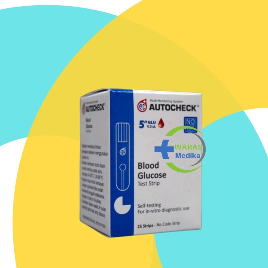 Jual AUTOCHECK GLUCOSE STIK GULA DARAH CEK TES AUTO CHECK TEST REFILL ...