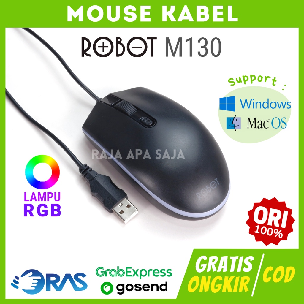 Jual Mouse Kabel RGB Komputer PC Laptop USB Ori Original Murah Desktop ...