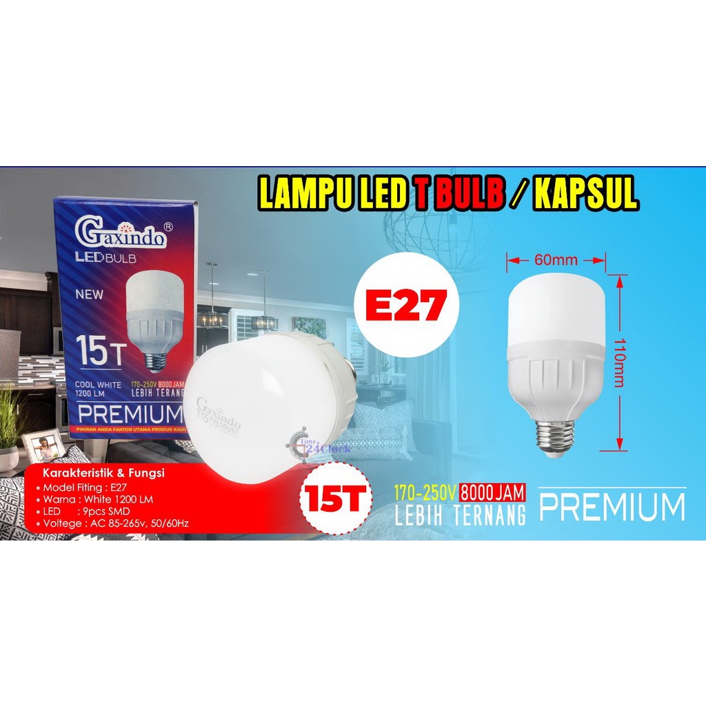 Jual Time-Lampu Bohlam 15W Lampu LED E27 Lampu Tabung Premium Jumbo | Shopee Indonesia