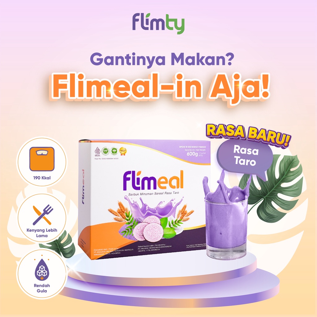 Jual Flimeal (Meal Replacement) - 1 Box (Isi 12 Sachet) - Taro | Shopee ...