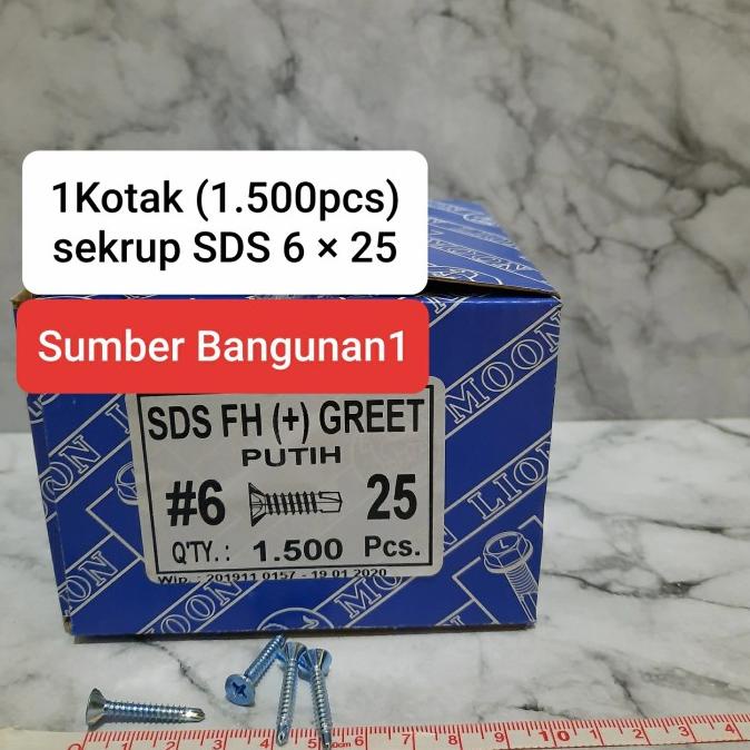 Jual Sekrup SDS FH 6 x 25 putih 1kotak (1.500pcs) skrup GRC Calciboard ...