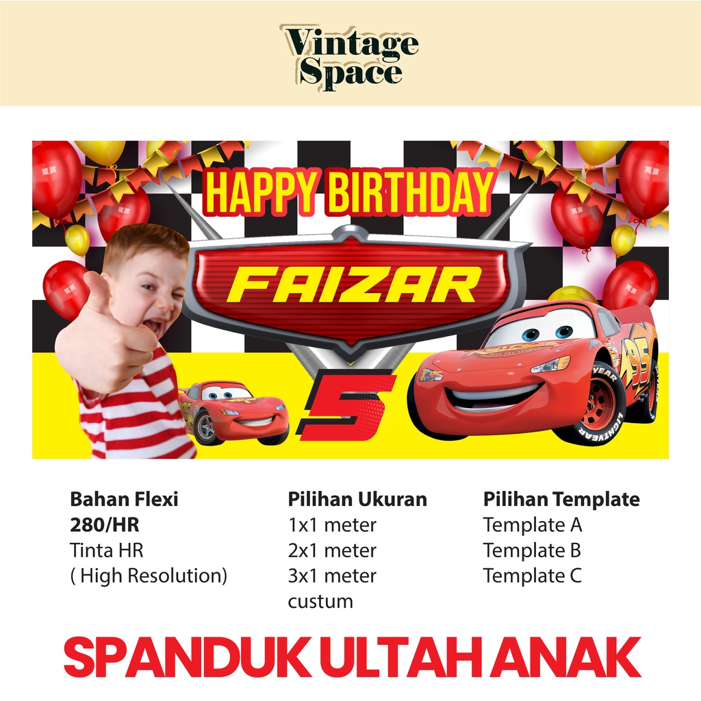 Jual Spanduk Ultah Anak Custom / Cetak spanduk Ulang Tahun | Shopee ...
