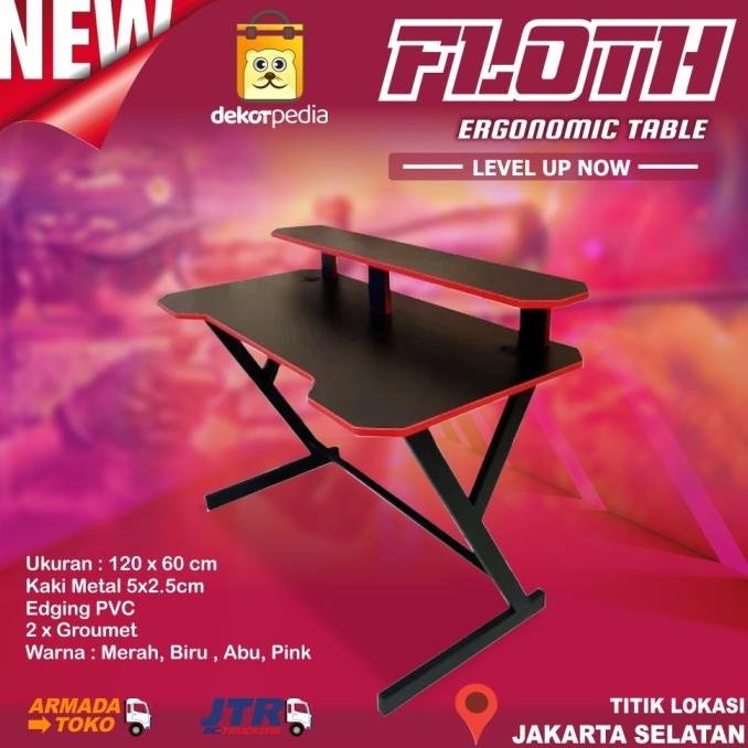 Jual Meja Gaming Meja Komputer Meja Kerja Floth FL120 | Shopee Indonesia