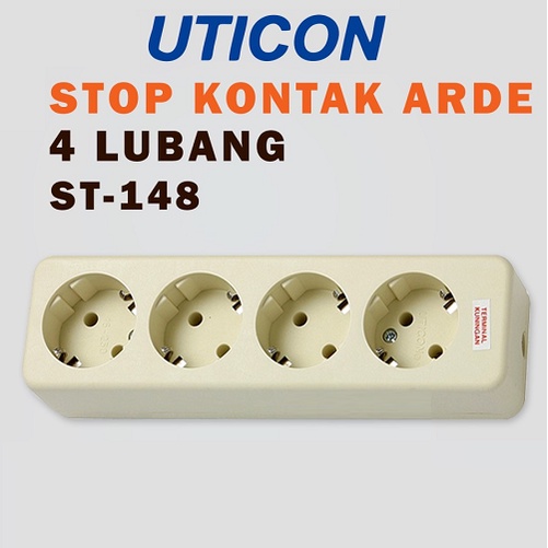 Jual Stop kontak 4 lubang uticon Terminal Kuningan Arde Kualitas SNI ...