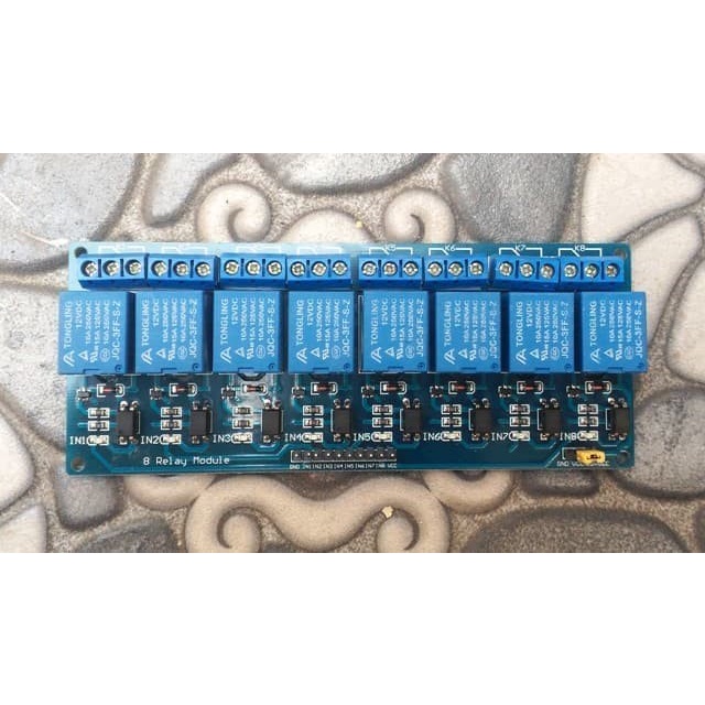 Jual RELAY 8 CHANNEL OUTPUT 250VAC 30VDC 10A WITH OPTOCUPLER RELAY 5V 8 ...