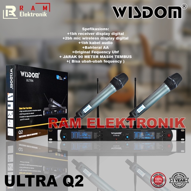Jual Mic Wireless WISDOM Q2 / Q-2 Dual 2 Handle Original | Shopee Indonesia