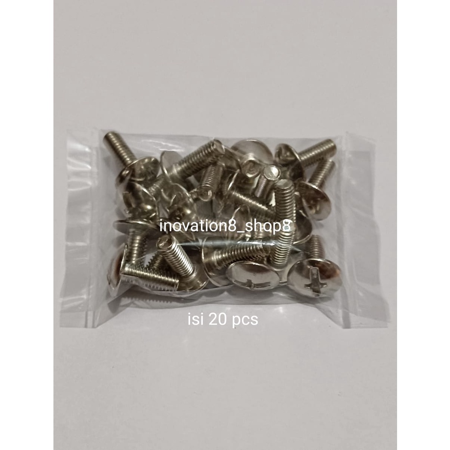 Jual [ISI 20 PCS] BAUT BODY 10 X 1,6 CM /BAUT BODY MOTOR M6X16 | Shopee ...