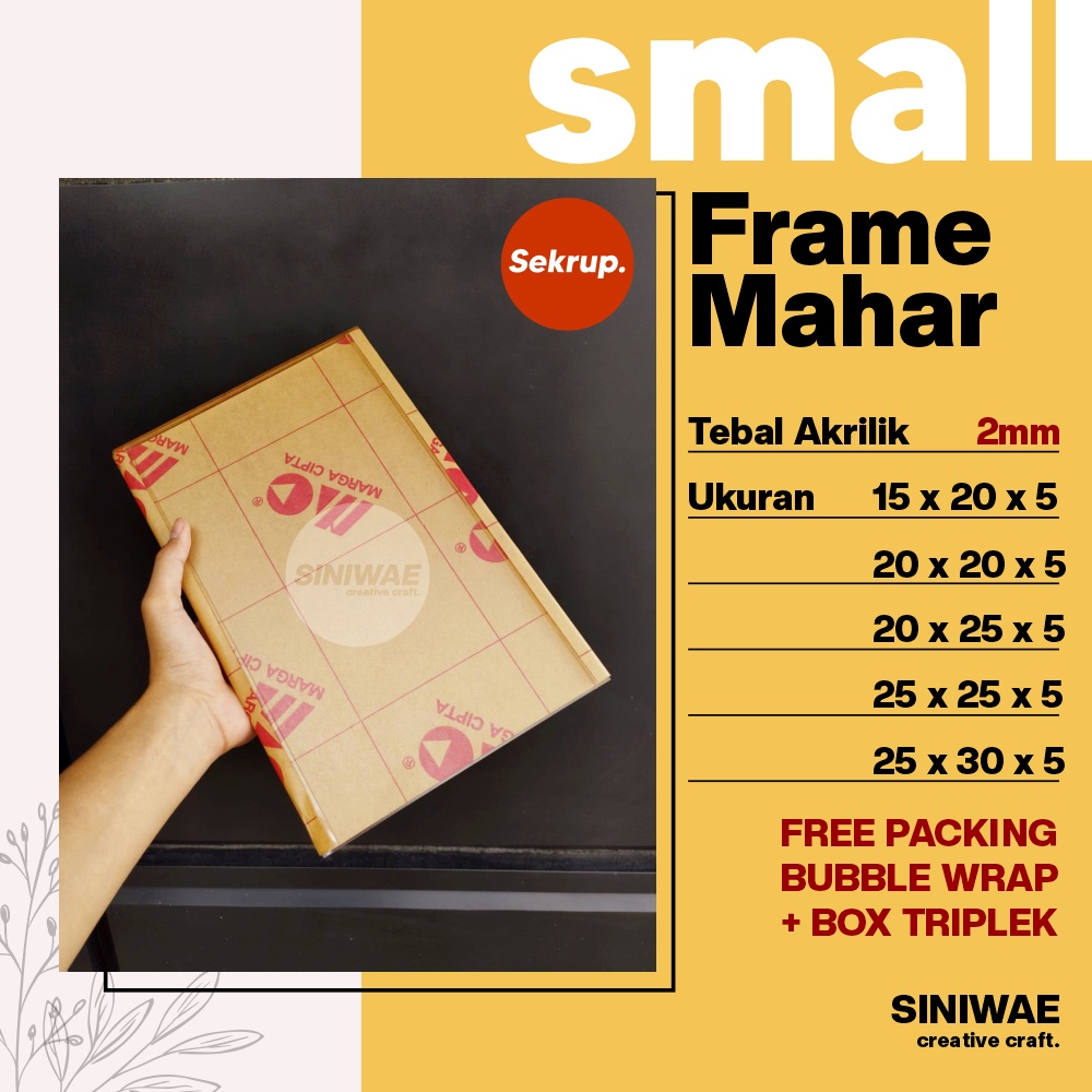 Jual Frame Mahar Akrilik 2mm Model Sekrup Baut 15x20 20x20 20x25 25x25 ...
