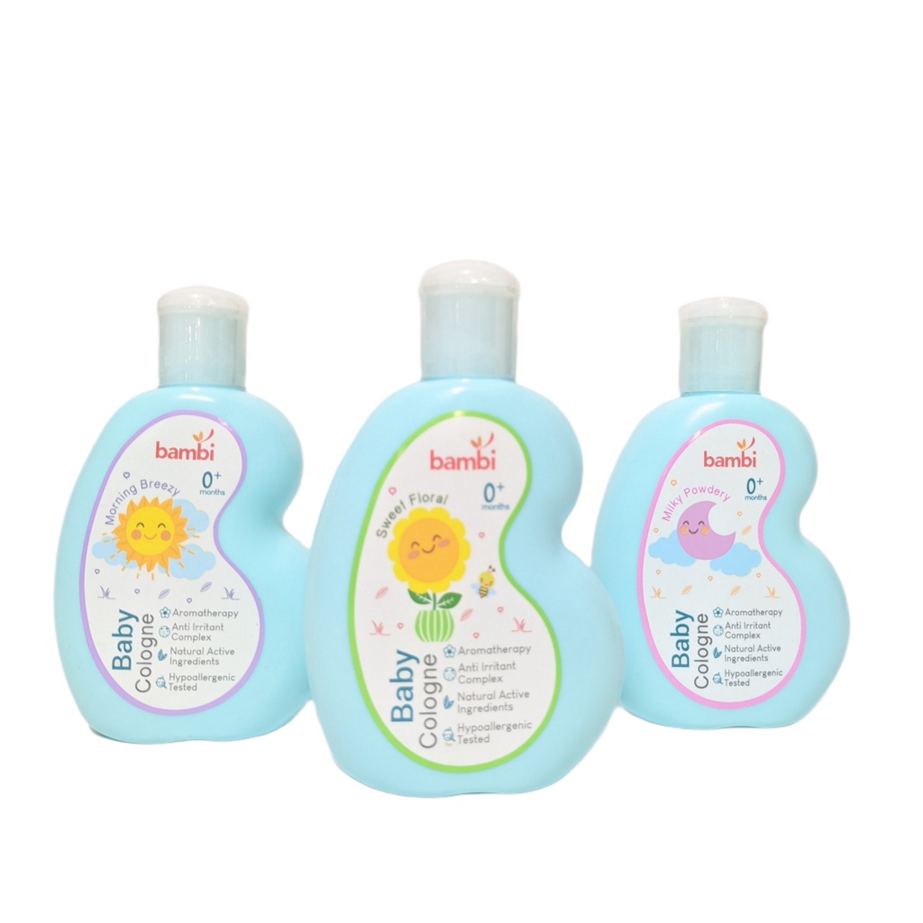 Jual Bambi Baby Cologne Milky Powdery Morning Breezy Sweet Floral 100ml ...