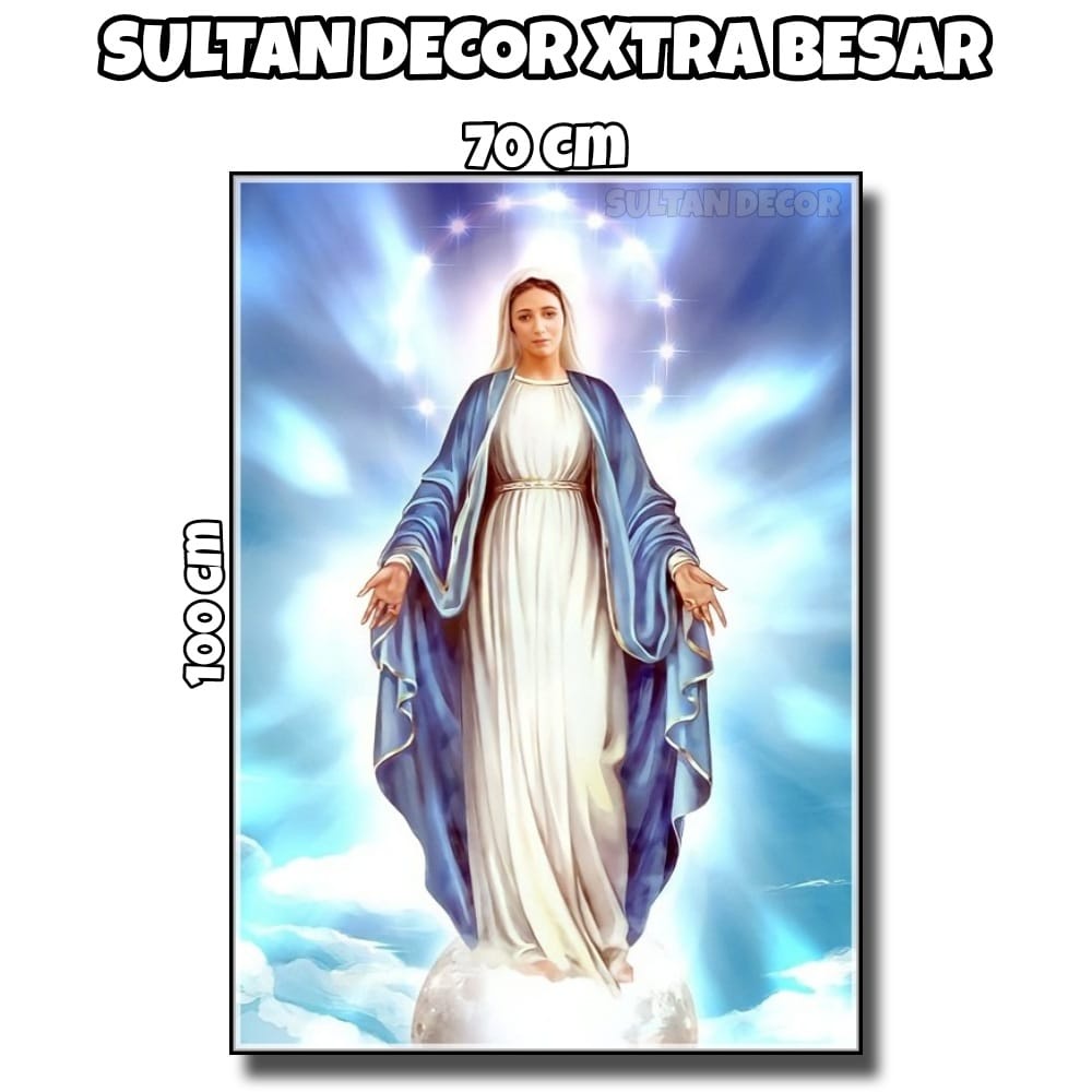 Jual LUKISAN POSTER CETAK BUNDA MARIA XTRA BESAR UKURAN 100X70CM ...