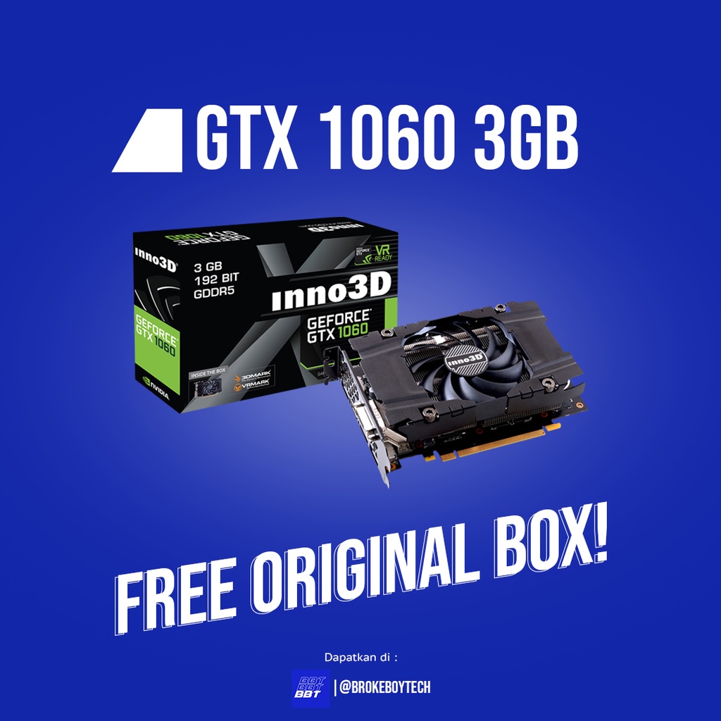 Jual NVIDIA GTX 1060 3GB (Performa diatas GTX 1650, RX 570, GTX 1050 Ti, GTX 1050, GTX 960, GTX ...