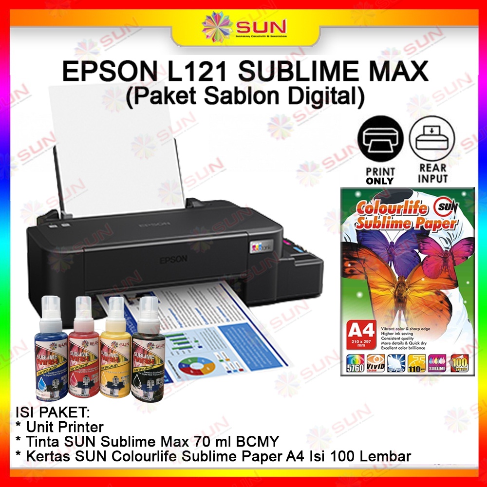 Jual Printer EPSON L121 L-121 L 121 ORIGINAL Printer A4 Pengganti L120 Printer Paket Sablon ...