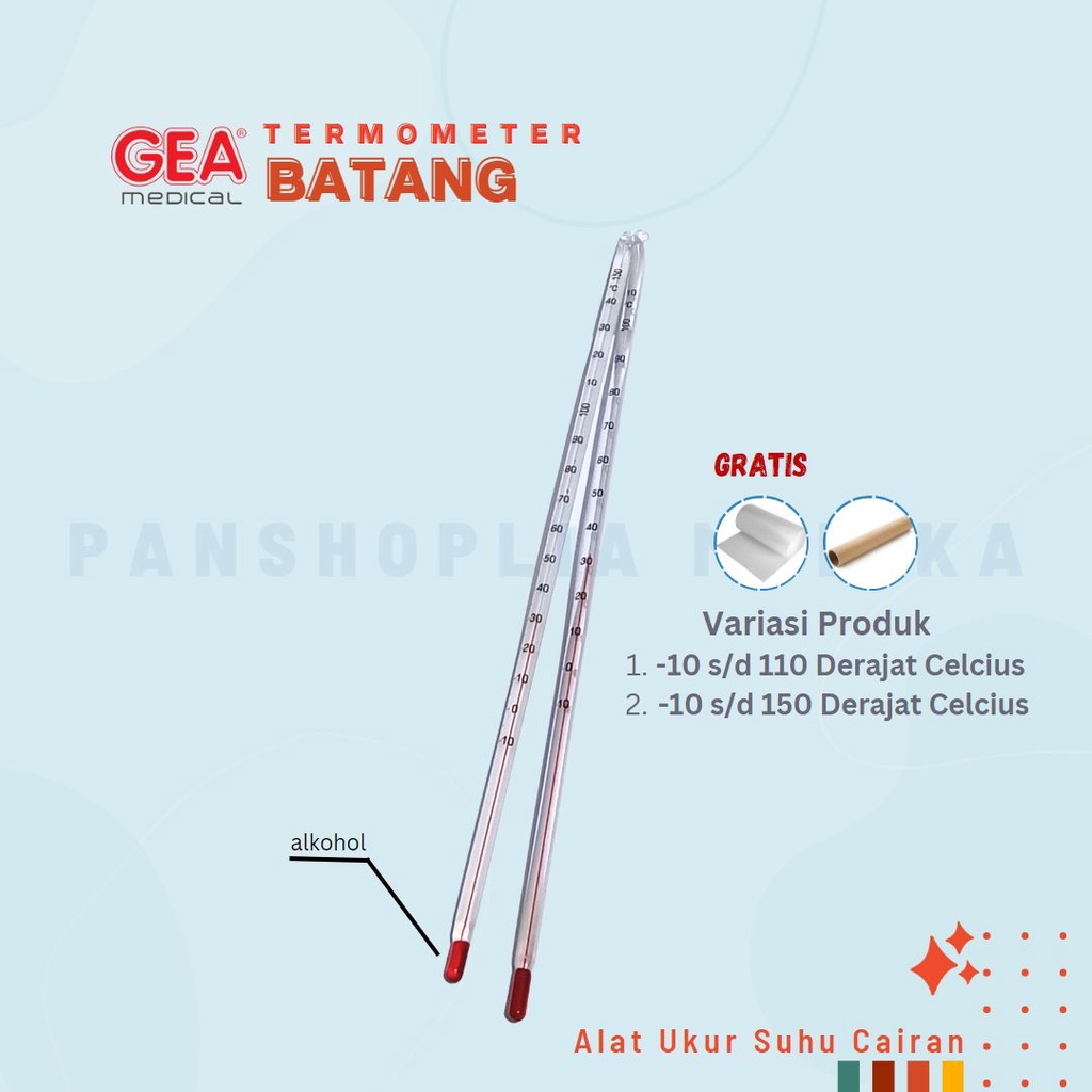 Jual GEA Termometer Batang l Alat Ukur Suhu Air / Cairan | Shopee Indonesia