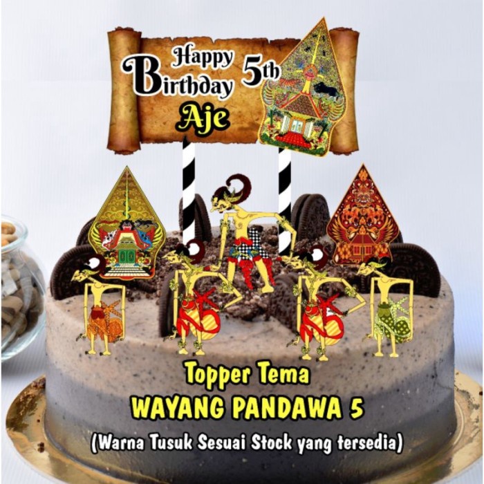 Jual Buruan serbu] grosir Topper Cake Ultah Tema Wayang Pandawa 5 ...