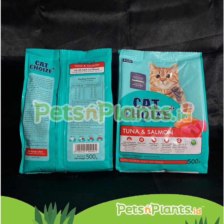 Jual CAT CHOIZE PLUS Makanan Kucing Cat Food Adult Tuna Salmon 500gr ...