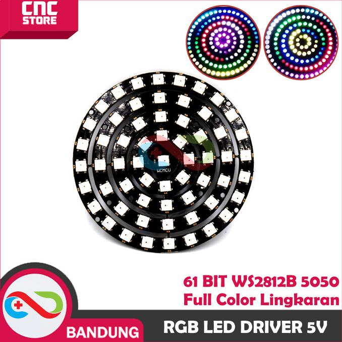 Jual ROUND LED WS2812B NEOPIXEL 5050 RGB 61 BIT FULL COLOR 5V LINGKARAN ...