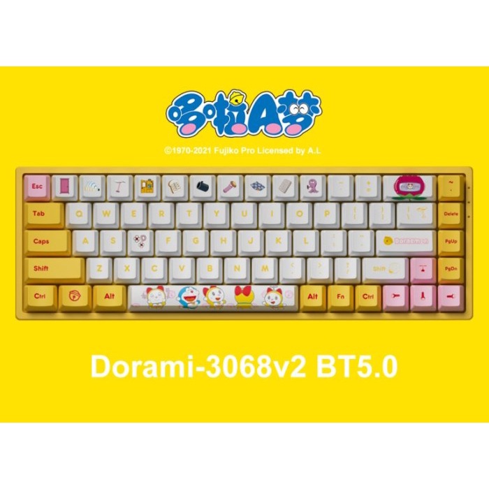 Jual Best Seller Akko 3068 V2 Doraemon Bluetooth Mechanical Keyboard ...