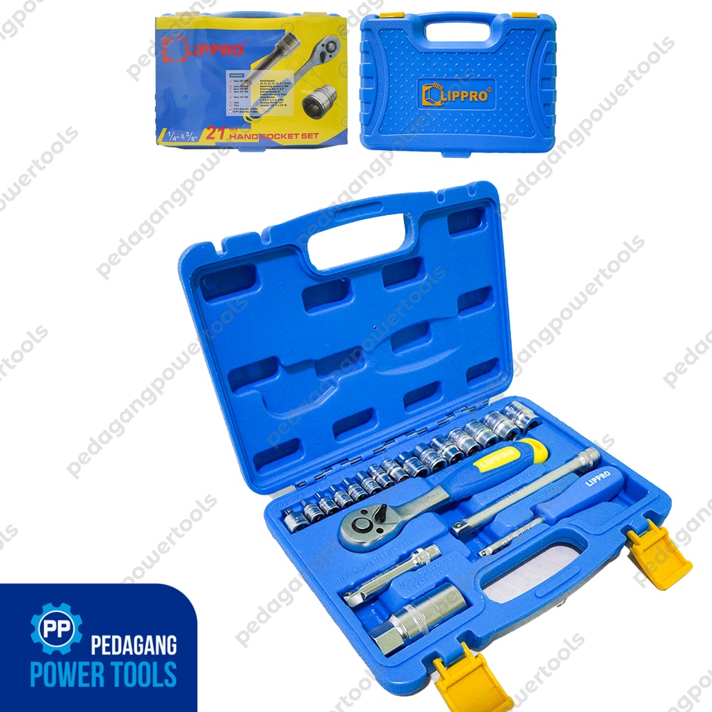 Jual KUNCI SOK SOCK SET LIPPRO 21 PCS 6 PT SOCKET SHOCK SET 1180M ...