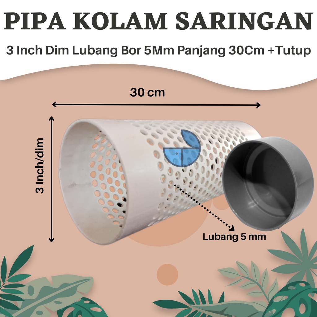 Jual Pipa Filter Saringan Kolam Paralon 3 Inch Dim Lubang Bor 5Mm ...
