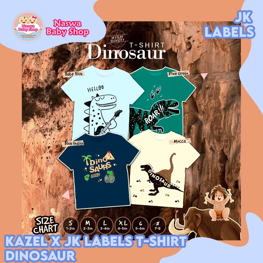 Jual Kazel x JK Labels T-Shirt Boy Dinosaurus Series Atasan Anak Cowok ...