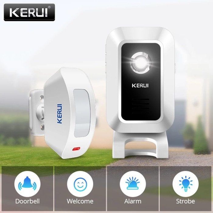 Jual Alarm Kerui Wireless M7 + P817 Sensor Gerak Welcome Doorbell Alarm ...