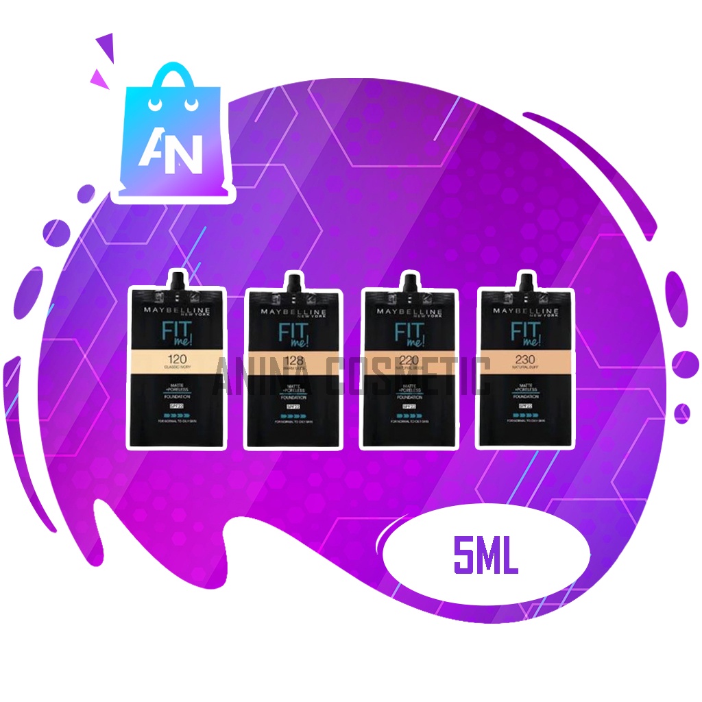 Jual Maybelline Fit Me Matte Poreless Foundation Sachet 5ml | Shopee ...