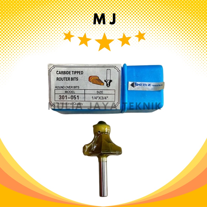Jual Router round over bit / Mata Profil 31,8mm x 1/4" Benz Werkz ( 301-051 ) | Shopee Indonesia