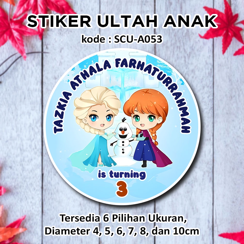 Jual STIKER ULTAH ANAK FROZEN ELSA ANNA OLAF STICKER LABEL ULANG TAHUN ...