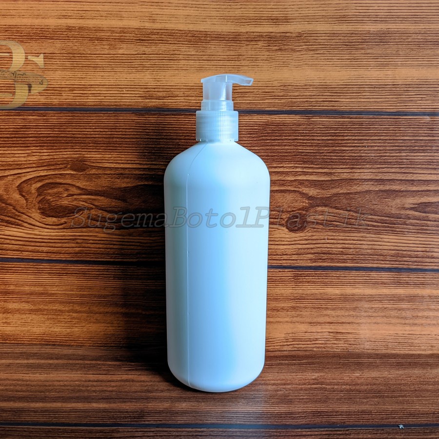 Jual Botol pump 500ml hdpe tutup pump bening botol putih | Shopee Indonesia
