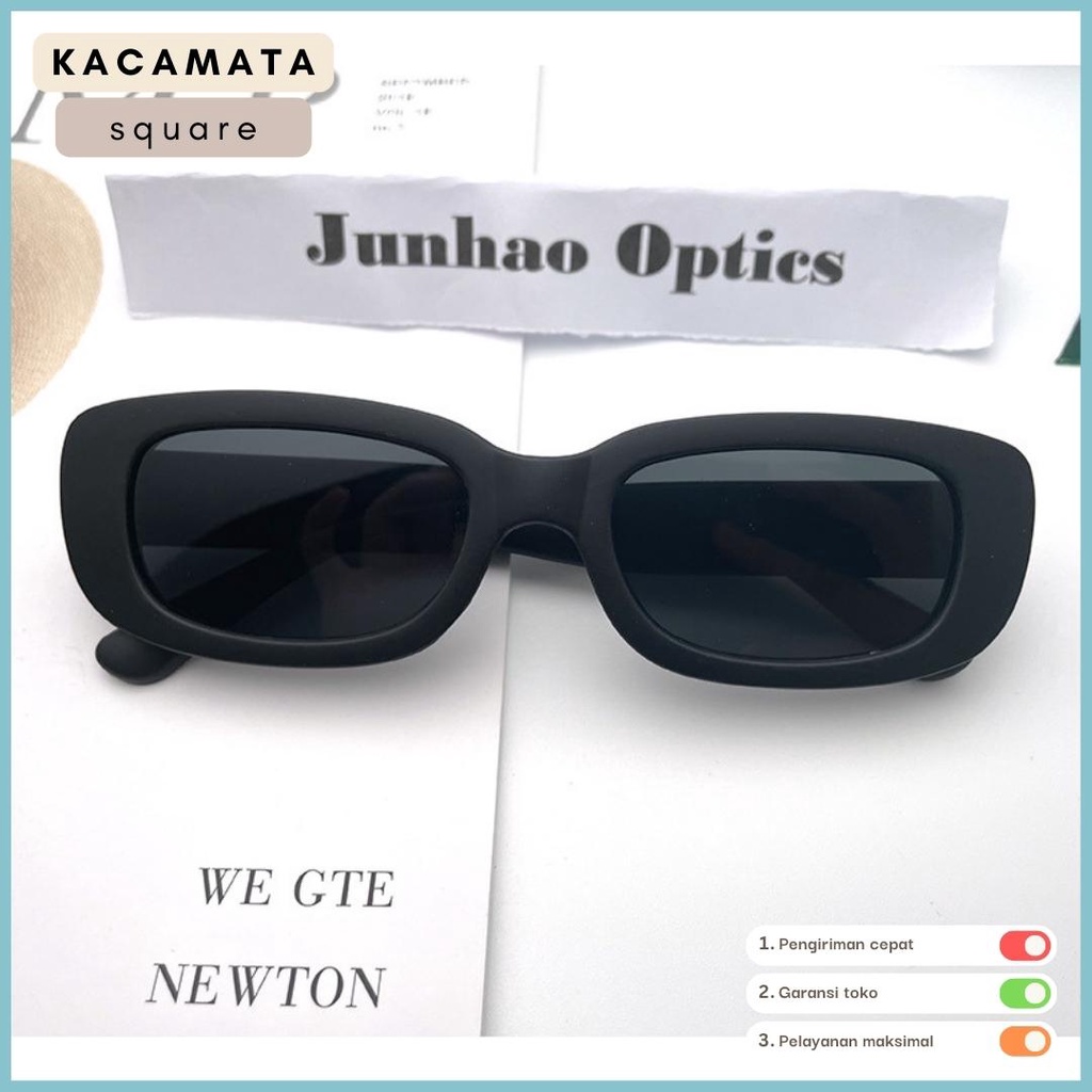 Jual Kacamata Square Hitam Kacamata Hitam Frame Kotak Pria Wanita ...