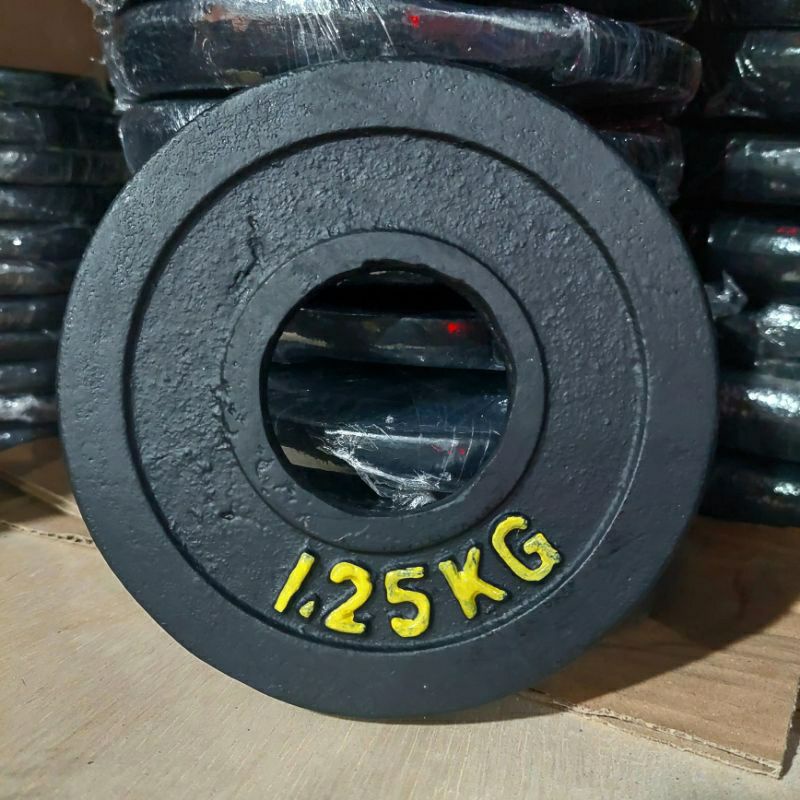Jual 1,25kg Plate barbell Dumbell dumble lempengan besi cor diameter 3 ...