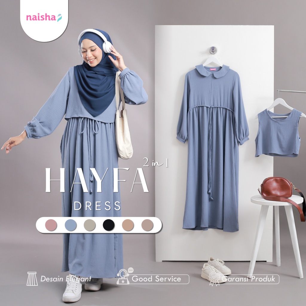 Jual NAISHA OFFICIAL - Hayfa 2 in 1 Dress | Shopee Indonesia