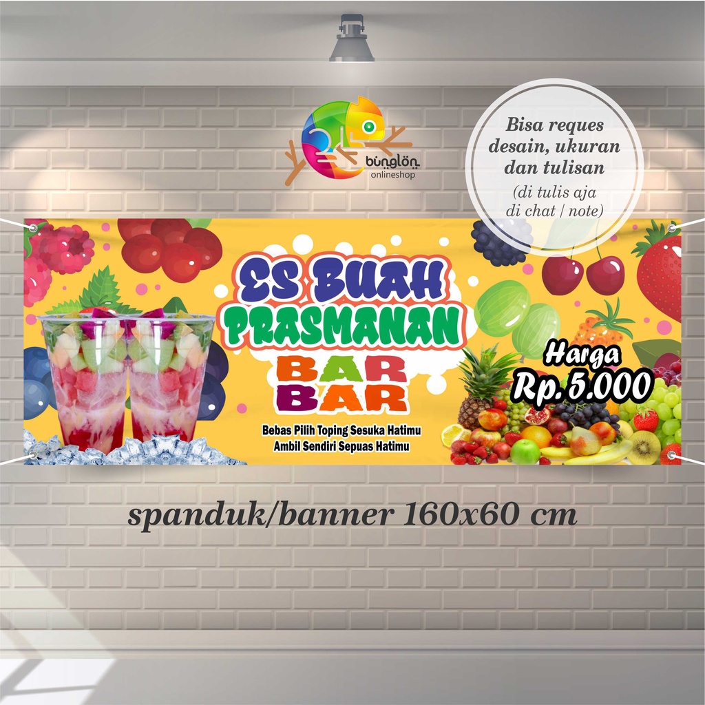 Jual Size 160x60 Cm, Spanduk Banner Es Buah Prasmanan BarBar Model B ...