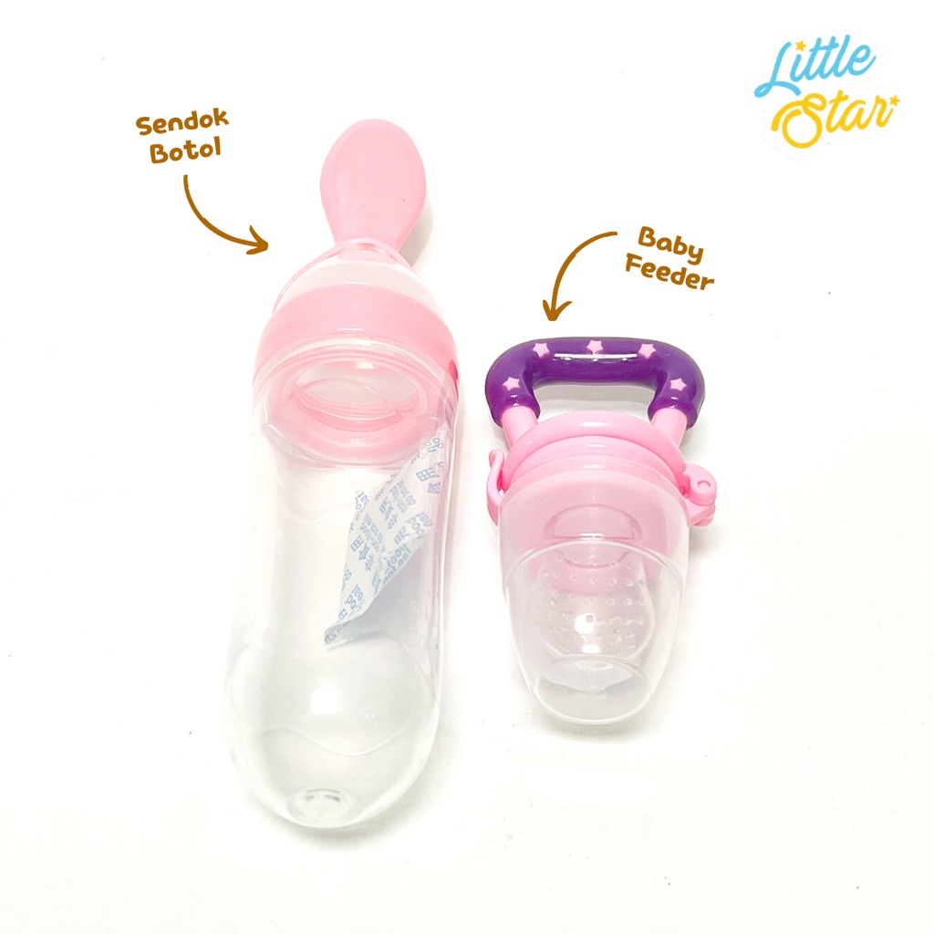 Jual LS Paket Perlengkapan Makan Mpasi Bayi 2in1 Sendok Botol Silicone ...