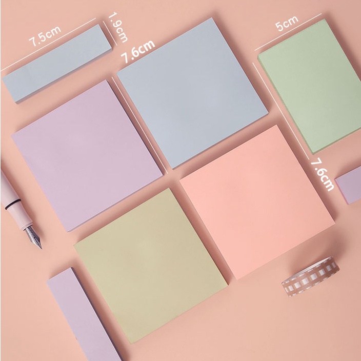 Jual 100 Lembar Morandi Color Sticky Note Memo Label Sticker Bookmark ...