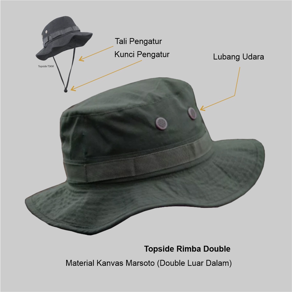 Jual Topi Rimba Gunung Kanvas Polos Pria Wanita Topside | Shopee Indonesia