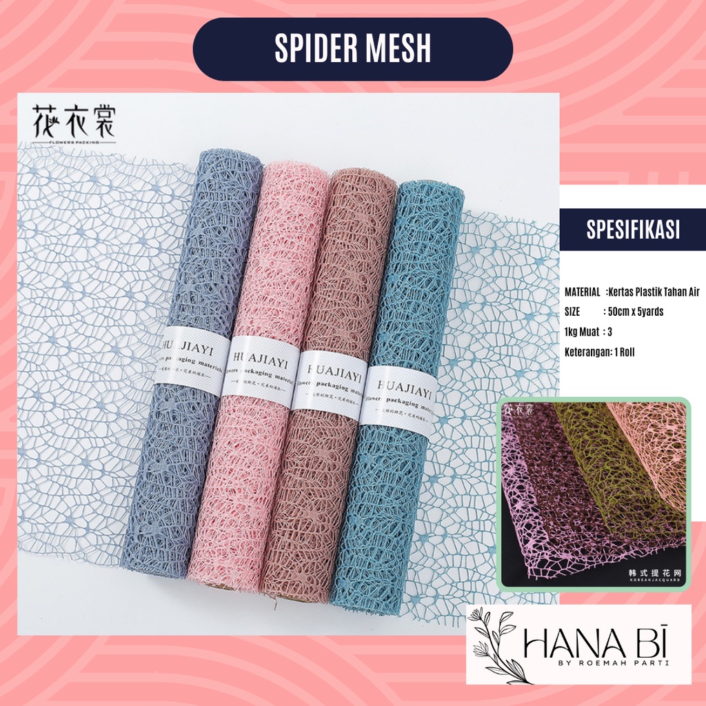 Jual 1 Roll Florist Mesh Spider Mesh Kertas Buket Korea Bunga Flower ...