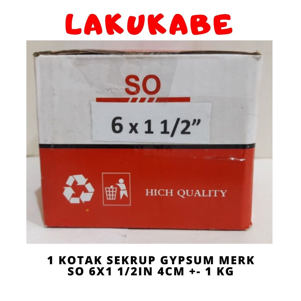 Jual 1 Kotak Sekrup Gipsum - Skrup Gypsum Merk So 6x1 1/2in 4cm +- 1 Kg | Shopee Indonesia