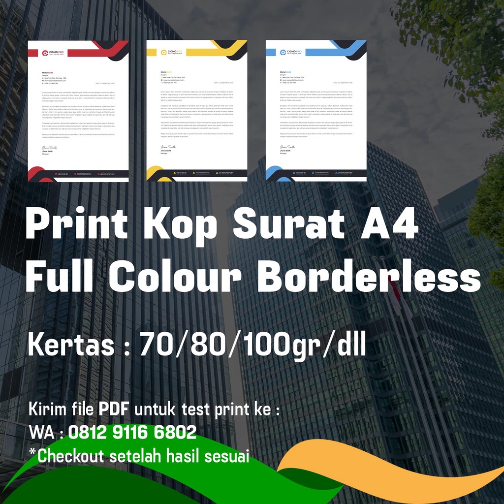 Jual Jasa Cetak Print Kop Surat A4 Full Color Borderless | Shopee Indonesia