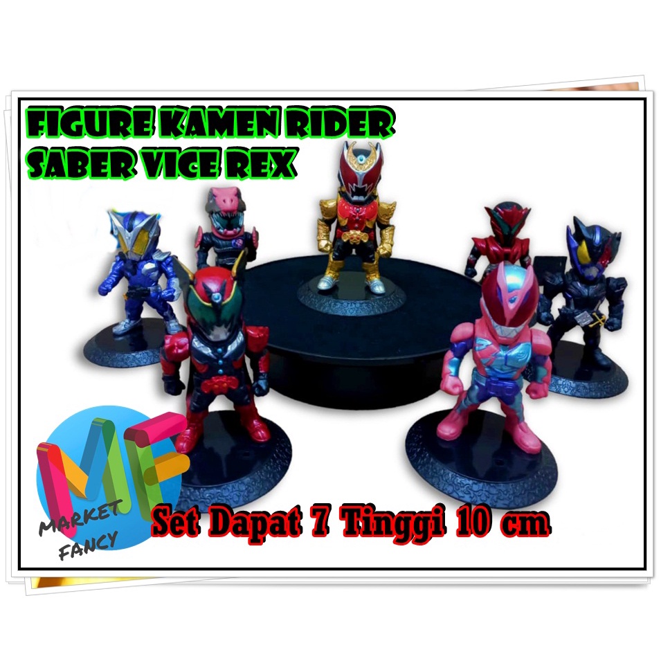 Jual Pajangan Lemari Koleksi Figure Kamen Rider Saber Vice Rex Set 7 ...