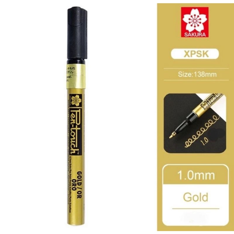 Jual Sakura Pen Touch Permanent Paint Marker Fine 1.0 mm # Gold ...