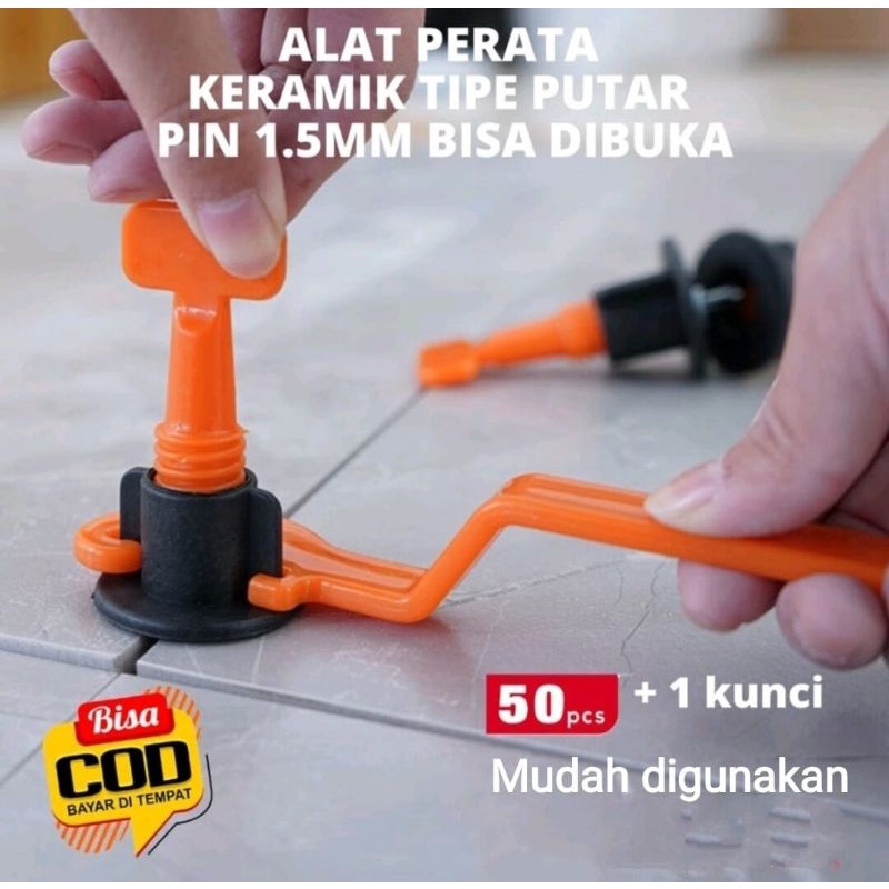 Jual (50 PCS) Alat Perata Pasangan Keramik Granit Tipe Putar 1,5 mm ...