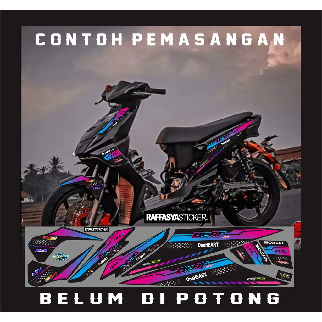 Jual STRIPING VARIASI HONDA BEAT OLD STYLE MOTIF 3WSRNS LIS STIKER PRIN ...