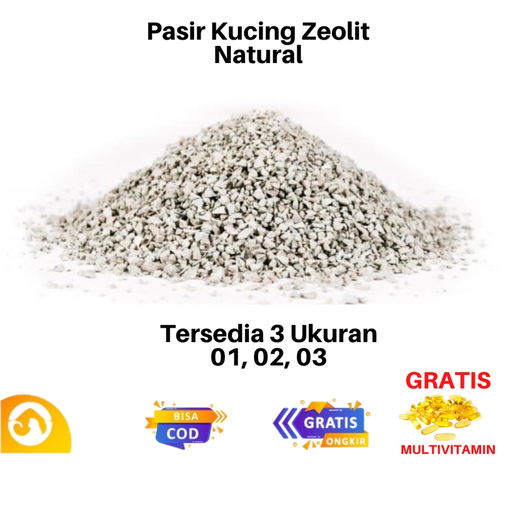 Jual Pasir Kucing Zeolit Zeolith Zeolite Ukuran 1, 2, 3 Cat Litter 20Kg ...
