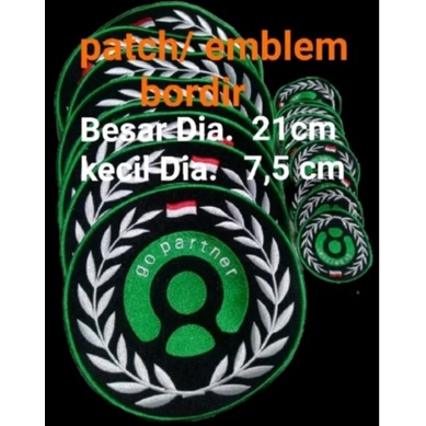 Jual Emblem Go Partner Lengkap Terbaik Dasar Hitam Bordir Komputer Logo ...