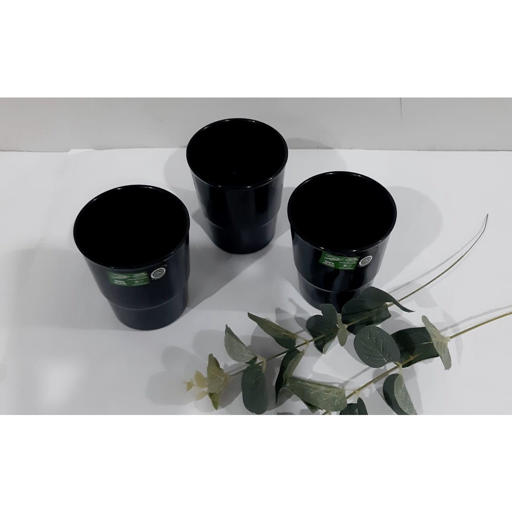 Jual Gelas cantik ( 3 PCS ) B0303 gelas MELAMIN 300 ml HITAM Golden ...