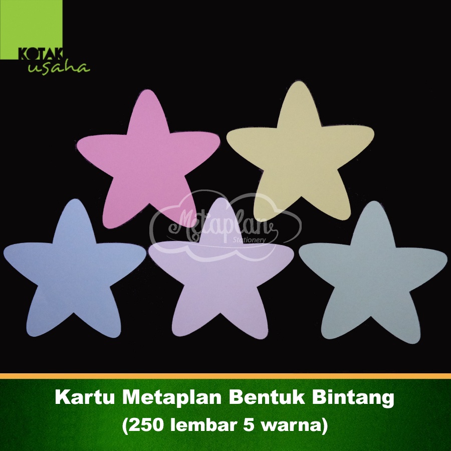 Jual Kartu Metaplan Bentuk Bintang (250 lembar 5 warna) | Shopee Indonesia
