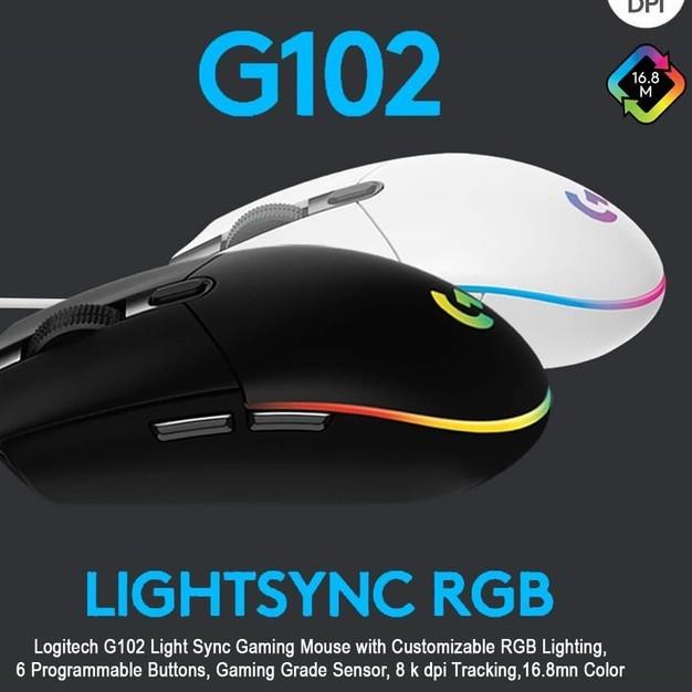 Jual TerkiniLogitech G102 Lightsync Gaming Mouse RGB USB Wired logitec G 102 V2 Light sync ...