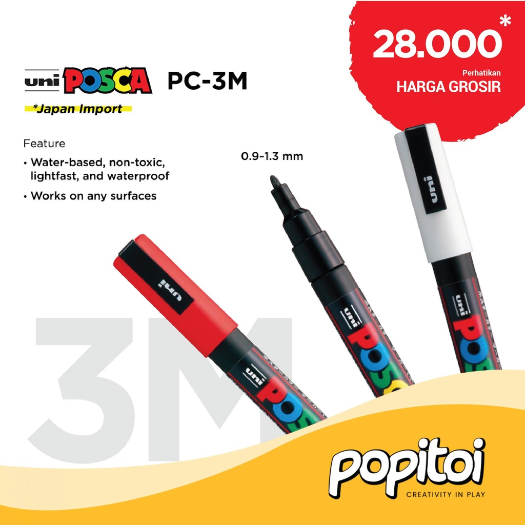 Jual UNI POSCA PC-3M Paint Marker (Fine Point) Spidol warna warni PC 3M ...