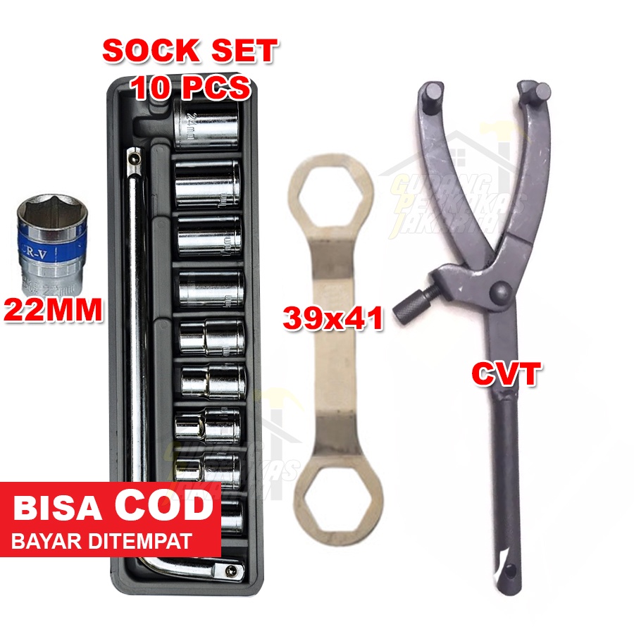 Jual TERMURAH PAKET MULTIPRO Tracker CVT UNIVERSAL + Kunci 39-41 + Kunci Sok Set 10 Pcs 8-24 mm ...
